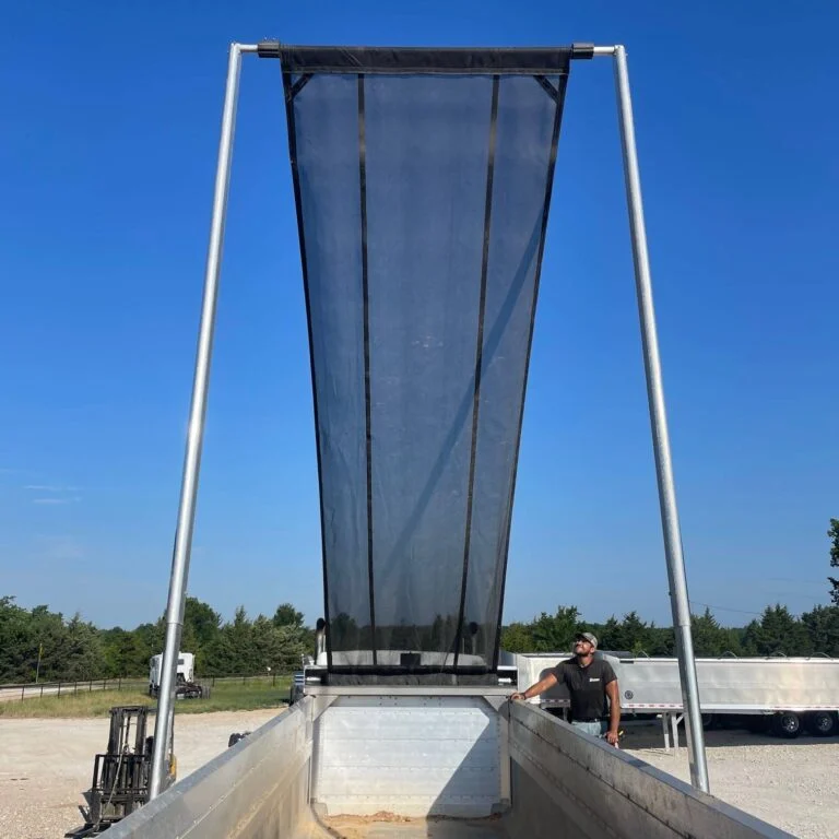 Heavy Duty Mesh End Dump Trailer Tarps - Trison Tarps USA