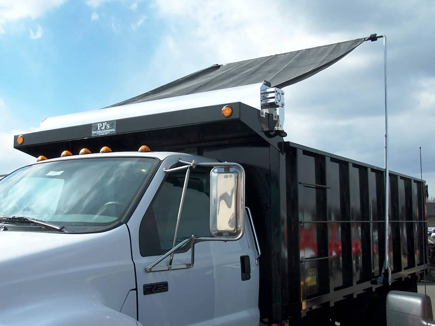 US Tarp Aluminum Electric Dump Truck Tarp System - Trison Tarps USA